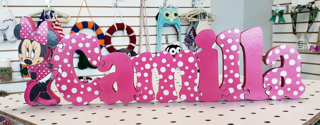 Personalized Minnie Mouse Name Puzzle - Etsy