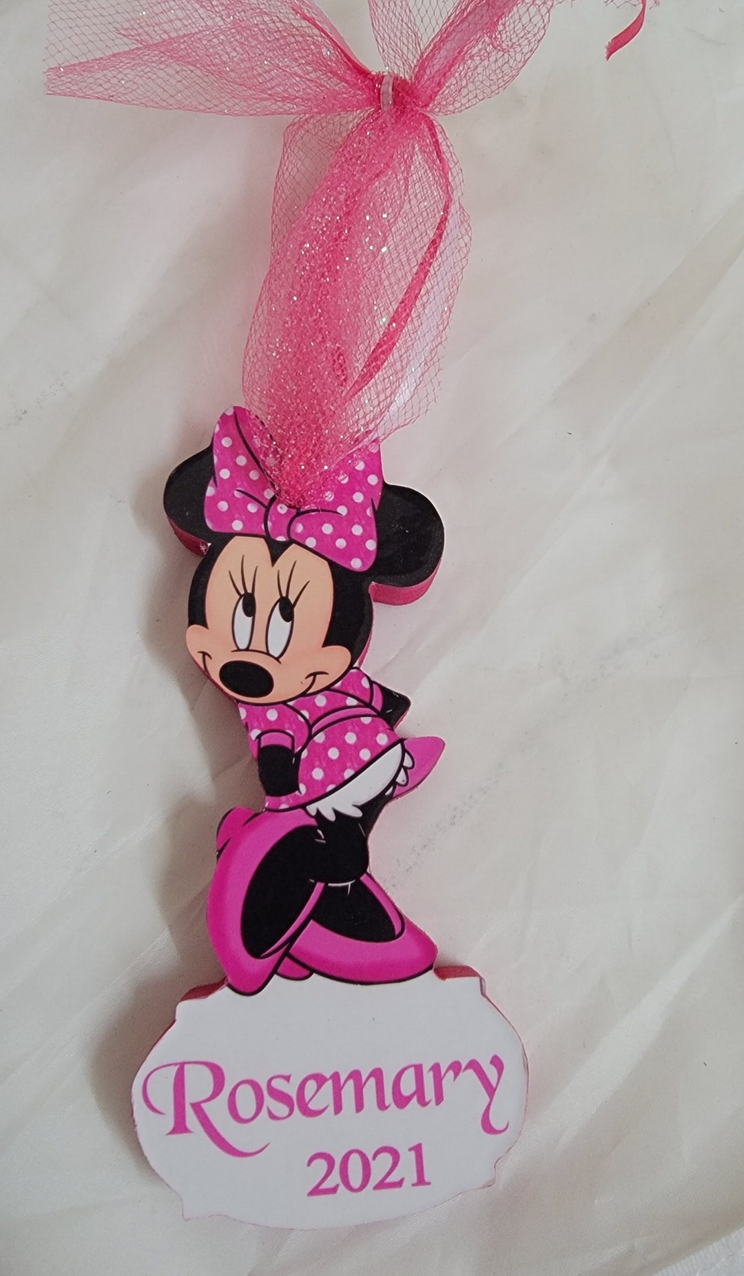 Minnie Mouse Personalized Ornament - Etsy