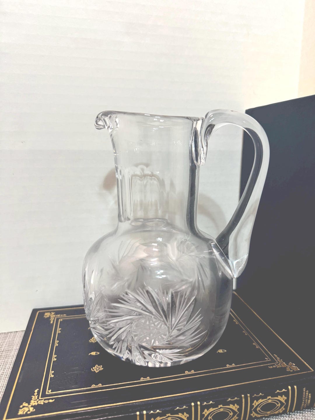 Vintage Bohemian Cut Lead Crystal Pitcher - Etsy