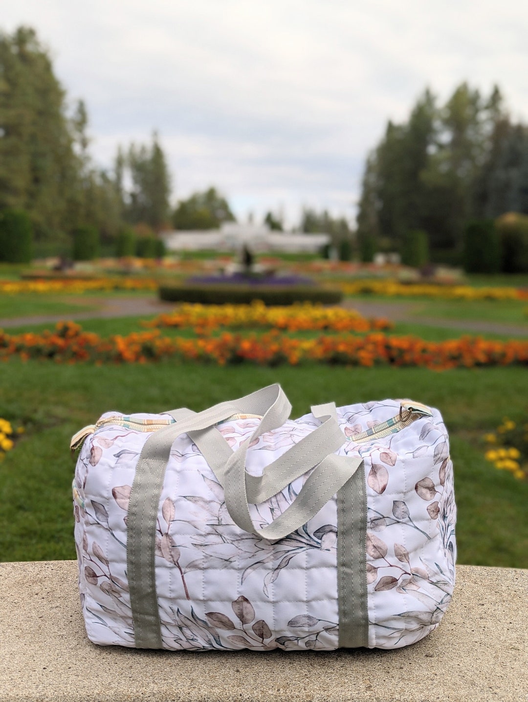 Floral Quilted Duffle Bag: Spacious Weekend Travel Bag - Etsy