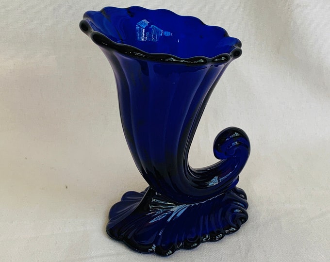 Heisey Glass Warwick Horn of Plenty Pattern Stiegel Cobalt Blue Small ...