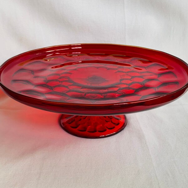 Ruby Glass Platter - Etsy