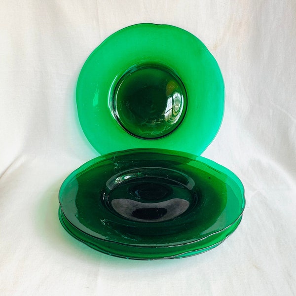 Green Glass Plates - Etsy