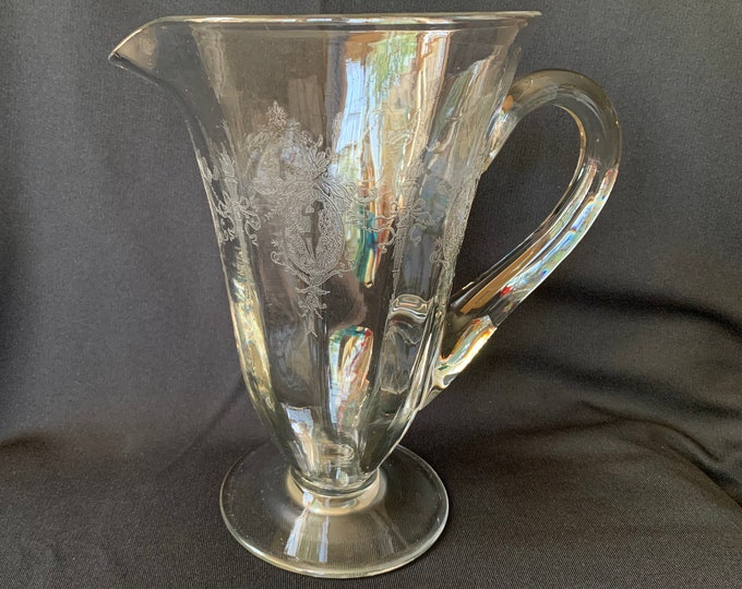 Morgantown Glass Sunrise Medallion Etched Depression Era Jug - Etsy