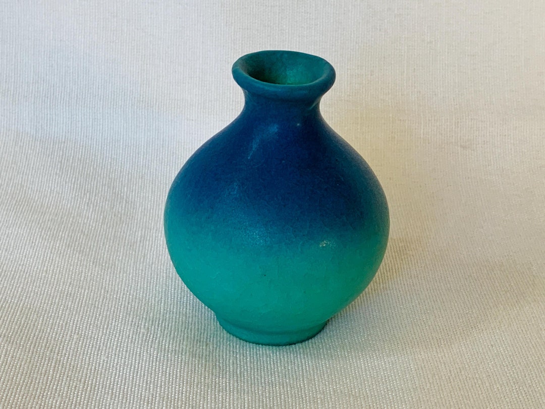 Van Briggle Art Pottery Original Ming Turquoise Blue Hand Thrown Necked ...