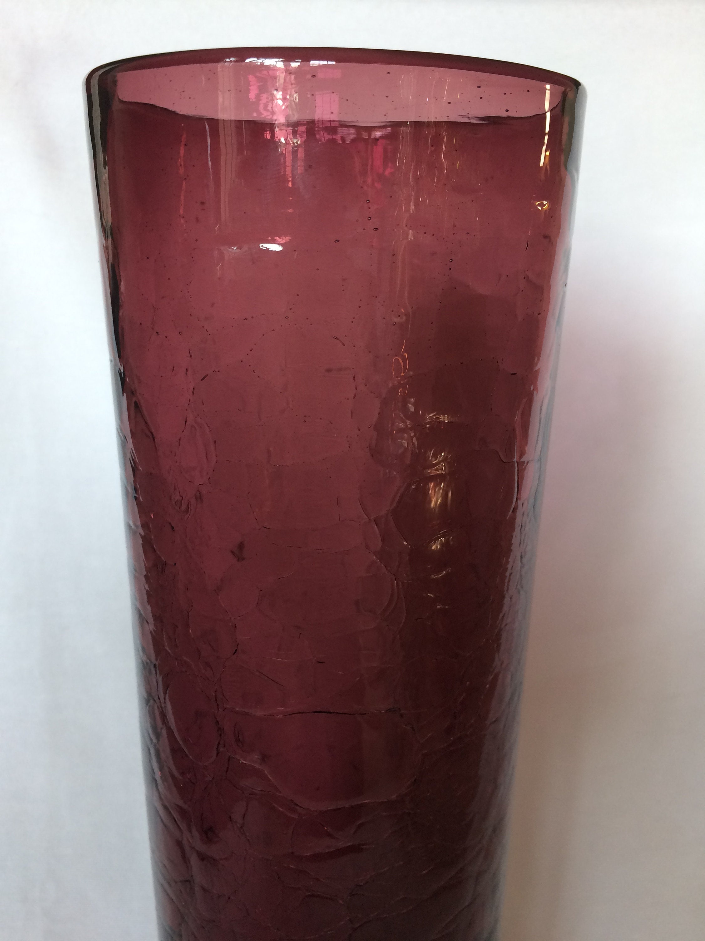 Blenko Art Glass Hurricane Shade No. 990 in Crackle Amethyst | Etsy