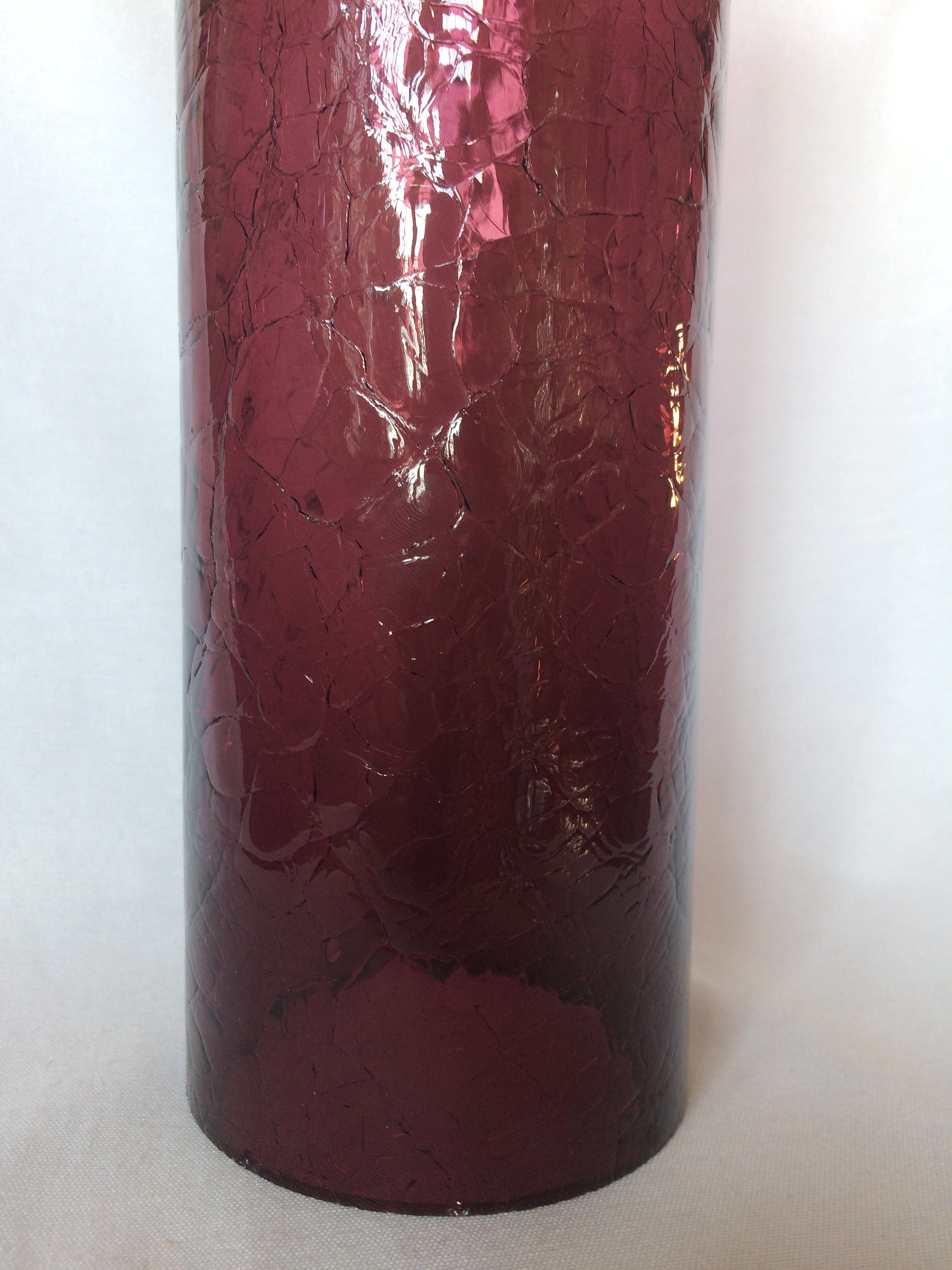 Blenko Art Glass Hurricane Shade No. 990 in Crackle Amethyst | Etsy