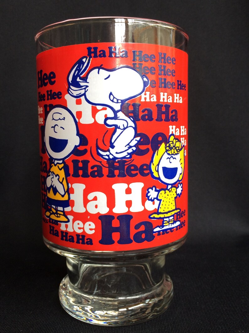 Peanuts Snoopy Ha Ha Big Tumblers With Red Background pair - Etsy