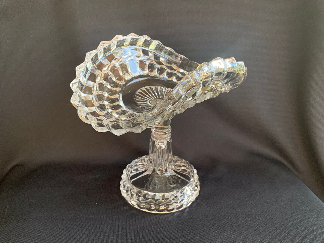 EAPG Bryce Brothers Glass Pittsburgh Pattern Cake Basket or Banana ...