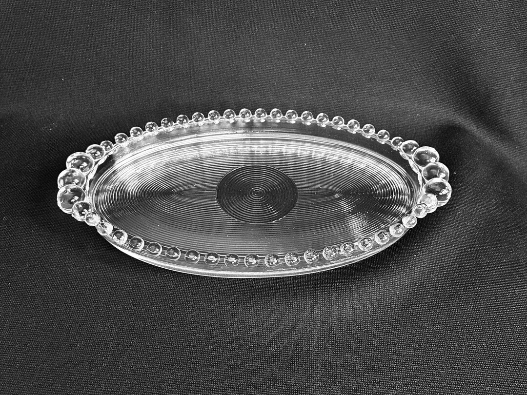 Imperial Glass Candlewick Oval Tray With Fine Lines on Bottom - Etsy