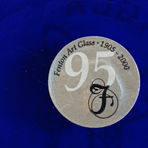 Fenton Art Glass Cobalt Blue Butterfly Etched Paperweight Souvenir for ...