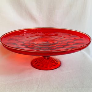 Ruby Glass Platter - Etsy
