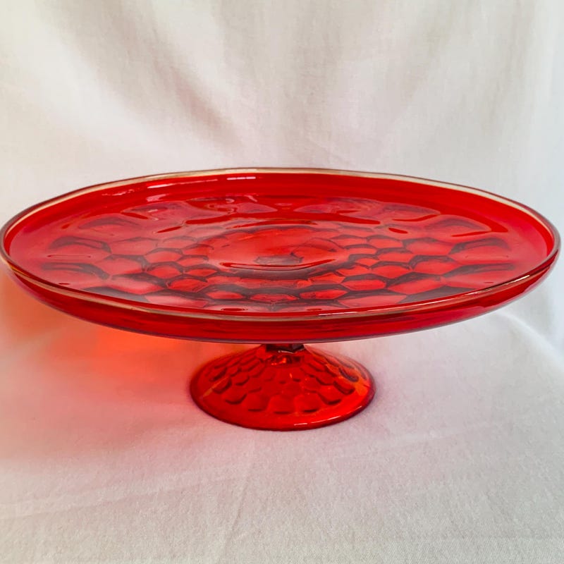 Ruby Glass Platter - Etsy