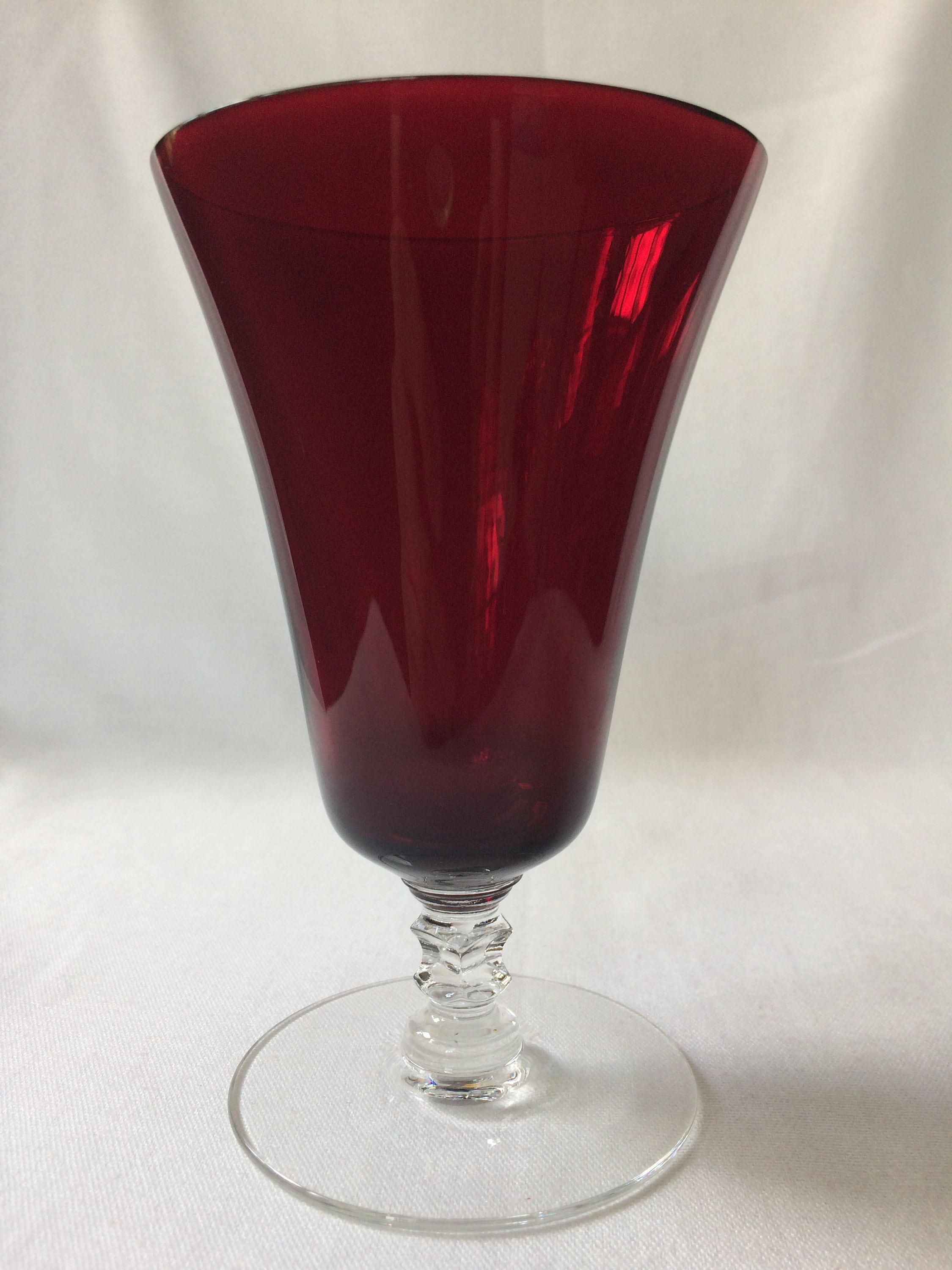 Art Deco Seneca Glass Vintage Hour Glass Ruby Red 8 Oz Footed | Etsy