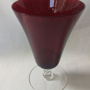 Art Deco Seneca Glass Vintage Hour Glass Ruby Red 8 Oz Footed | Etsy