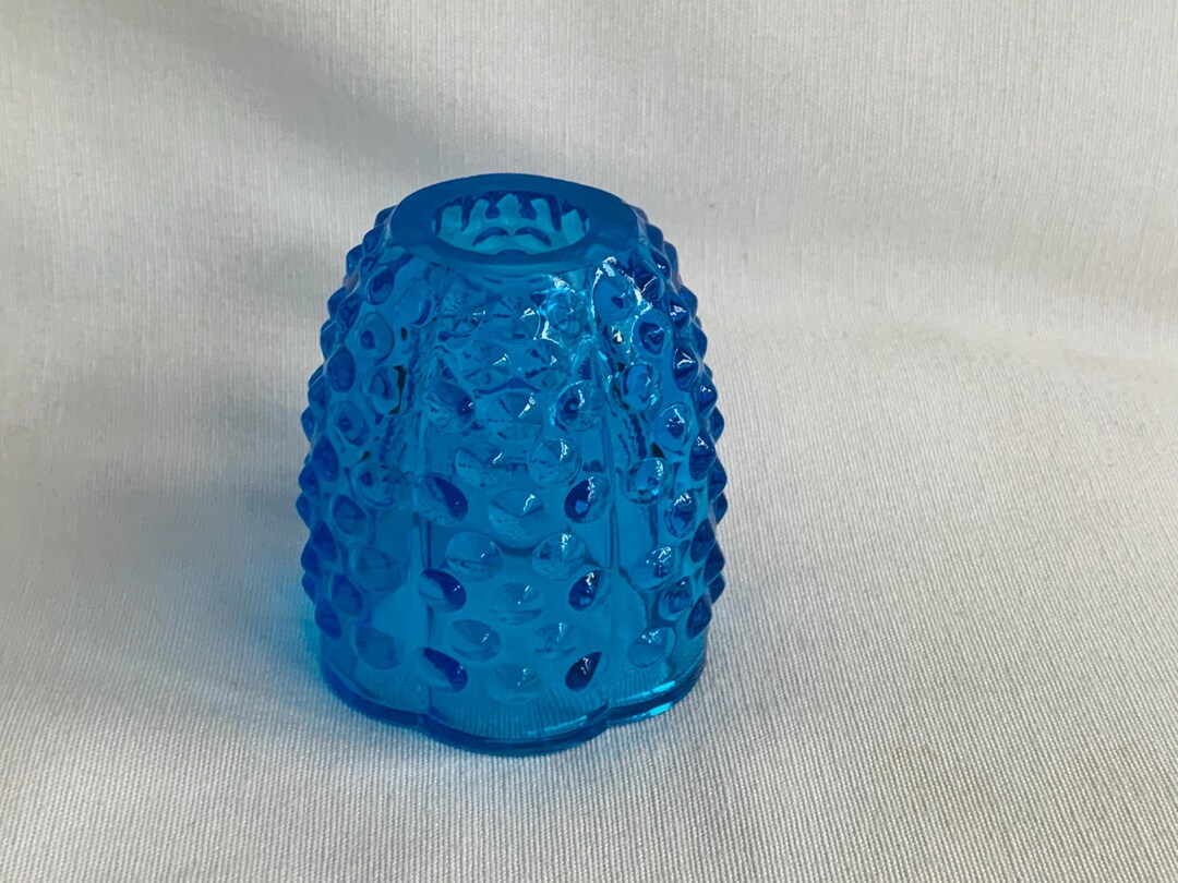 Fenton Art Glass MCM Hobnail Blue Fairy Lamp Top Only - Etsy