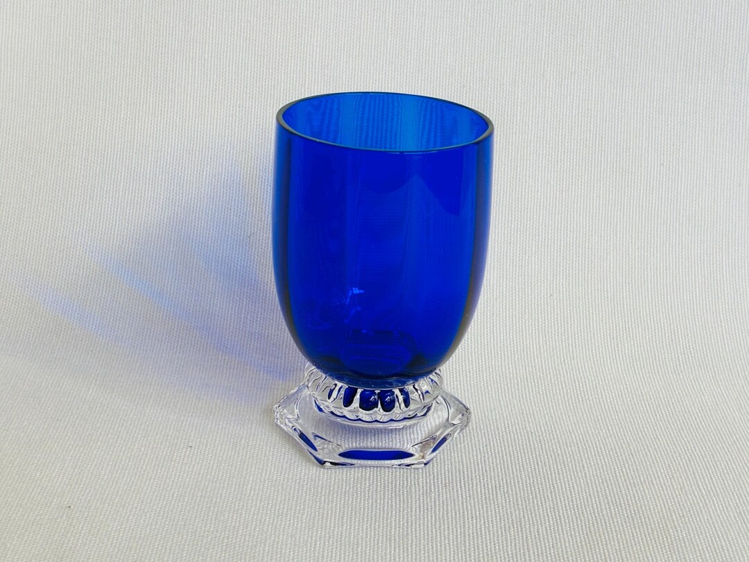 Heisey Glass Gascony Wine Tumbler With Stiegel Cobalt Blue Bowl - Etsy
