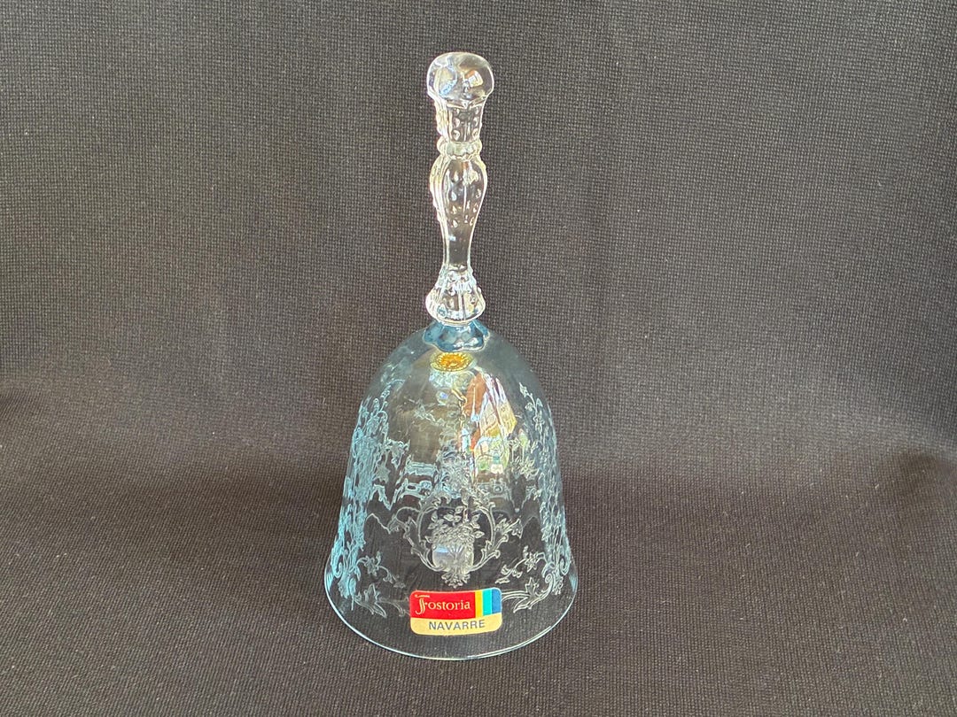 Fostoria Navarre Etched Bell With Azure Blue Bowl - Etsy
