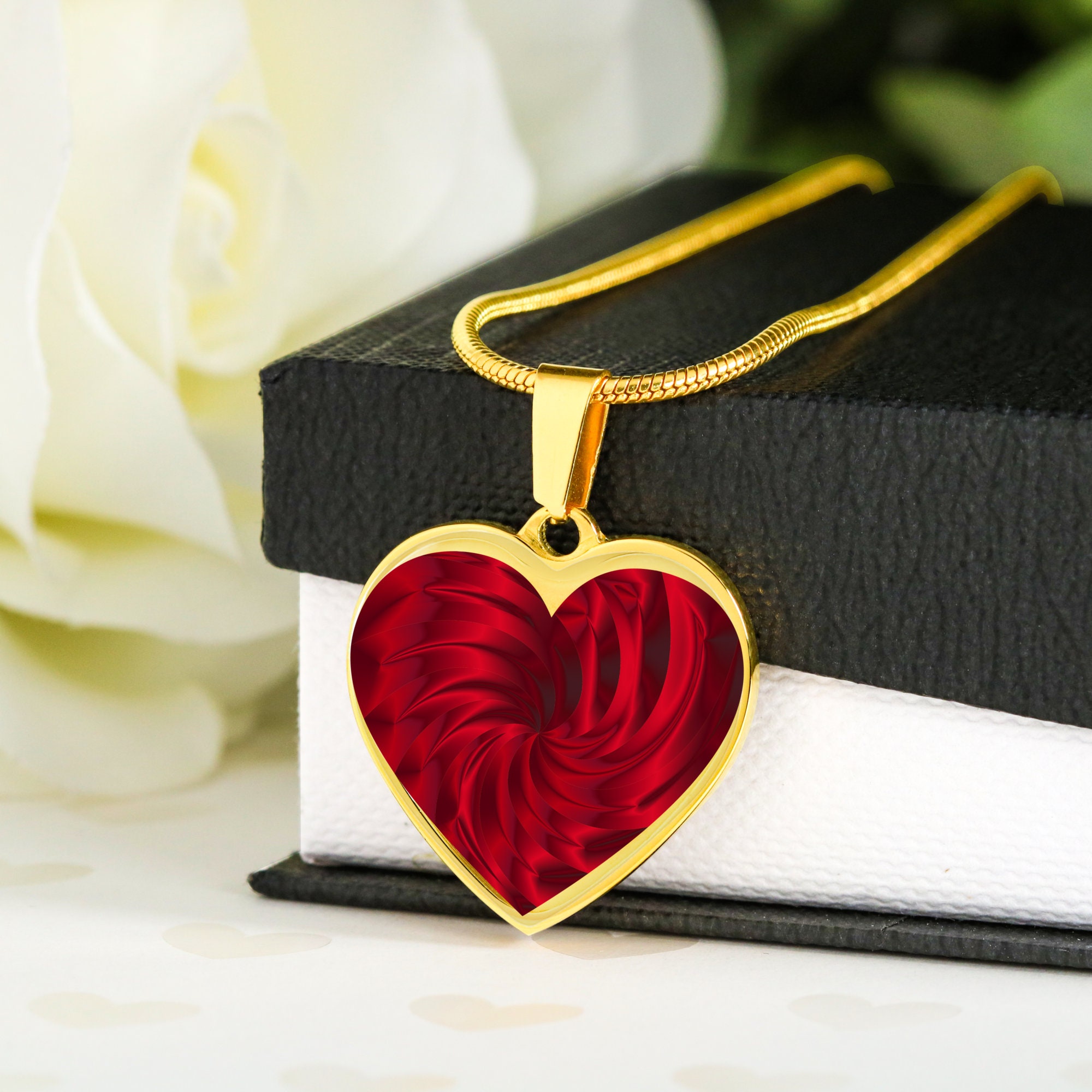 Heart Necklace Heart Pendant Swirling Heart Necklace Swirling Heart ...