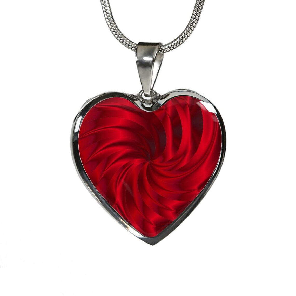 Heart Necklace Heart Pendant Swirling Heart Necklace Swirling Heart ...