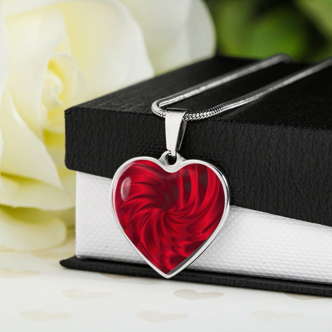 Heart Necklace Heart Pendant Swirling Heart Necklace Swirling Heart ...
