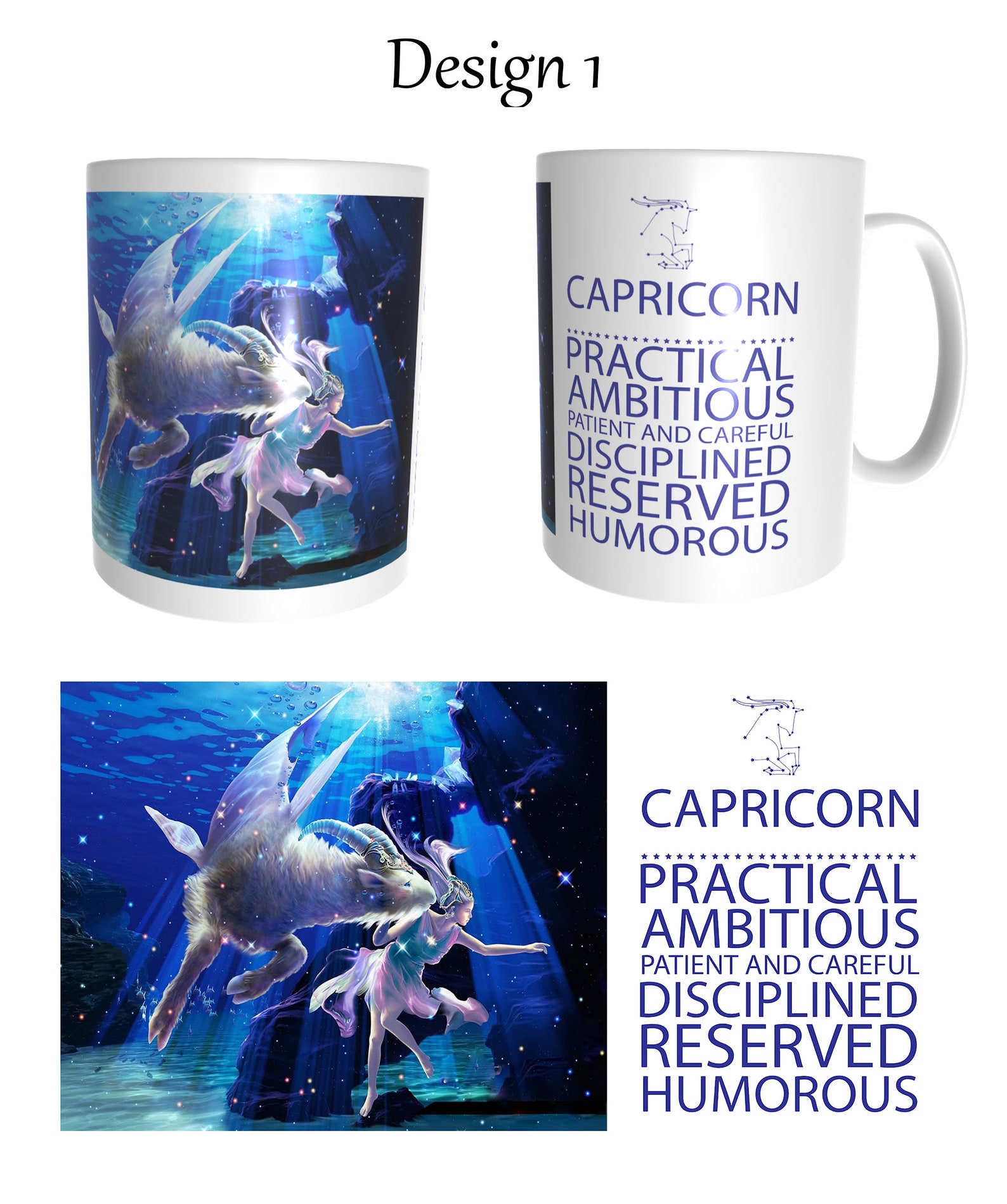Capricorn Mug Zodiac Mug Birthday Mug Capricornmug Wrap Etsy