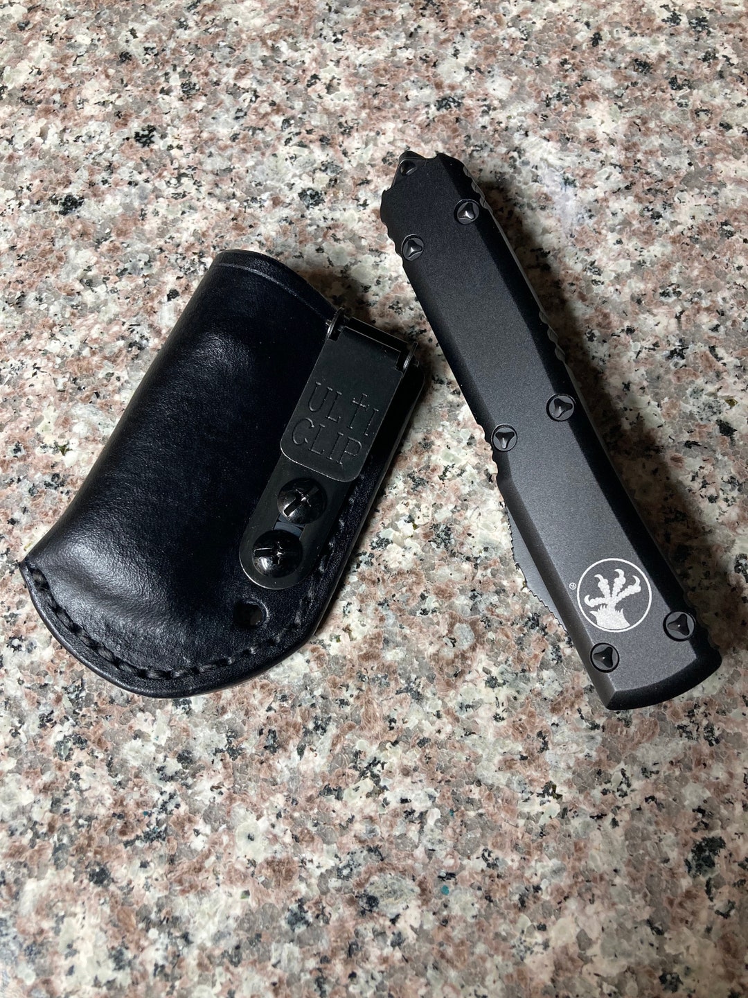Microtech Ultratech Leather IWB Knife Sheath / Black / Right - Etsy