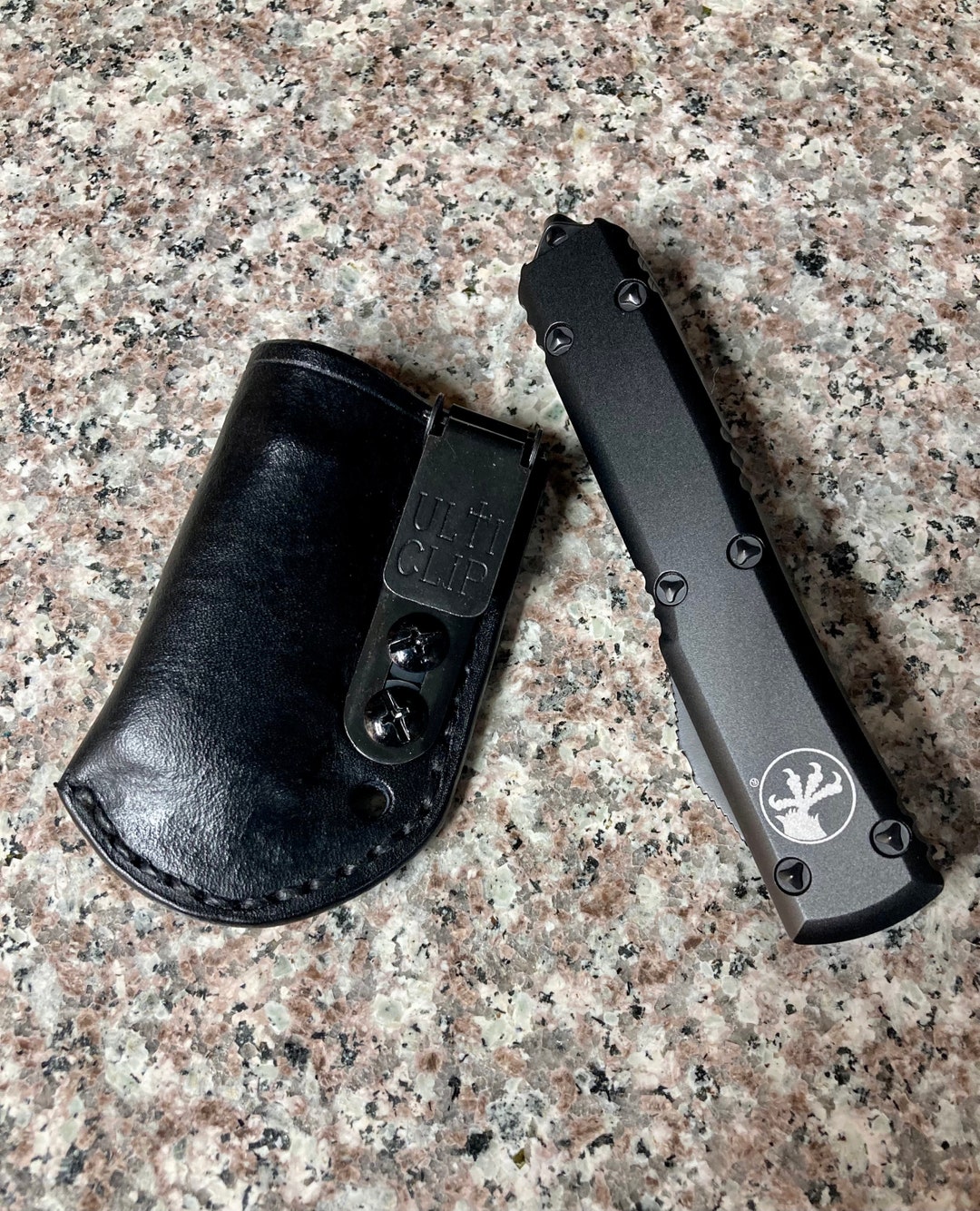 Microtech Ultratech Leather Knife Sheath / Black / Right Hand - Etsy