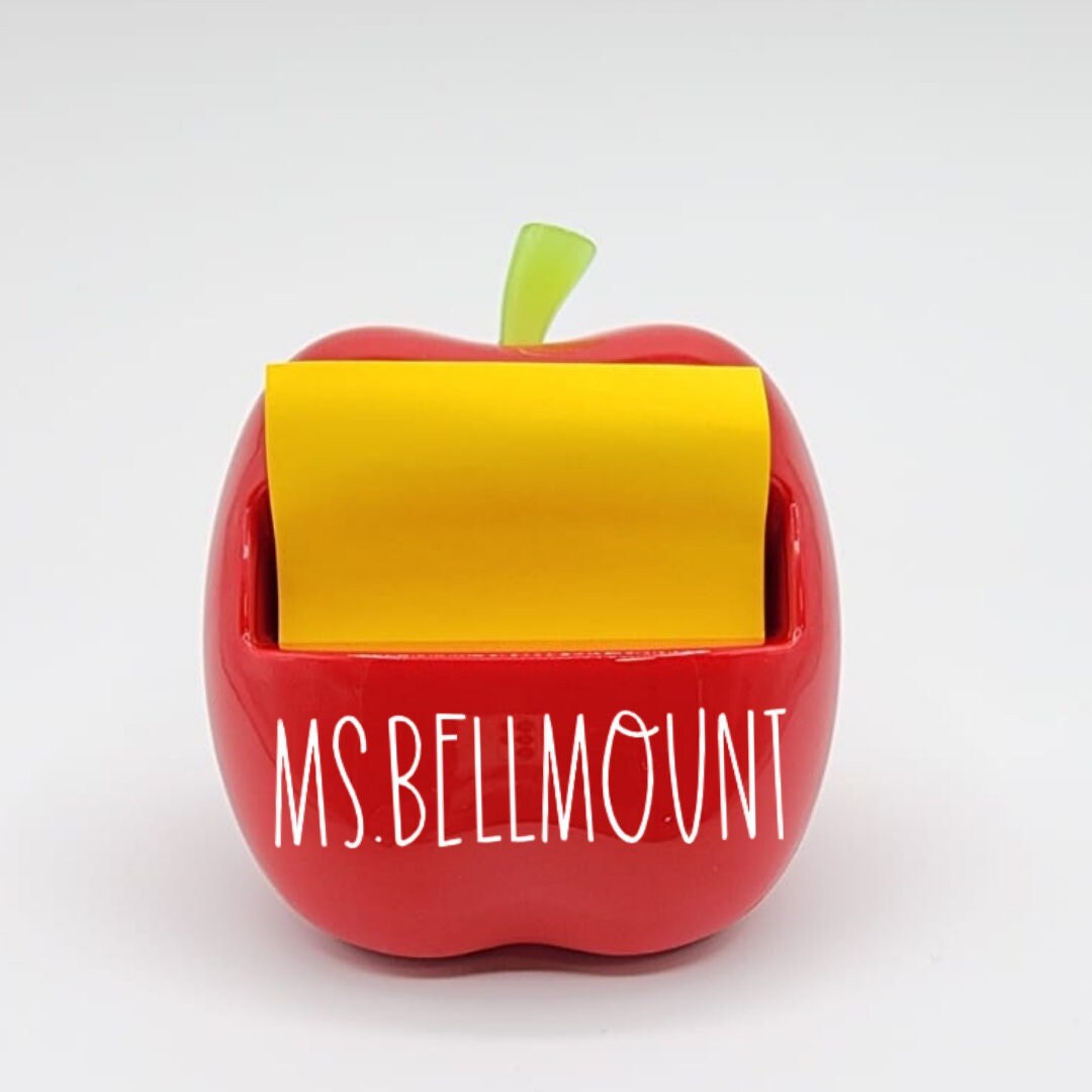 Personalized Apple Sticky Note Holder - Pop-up Dispenser, Teacher ...