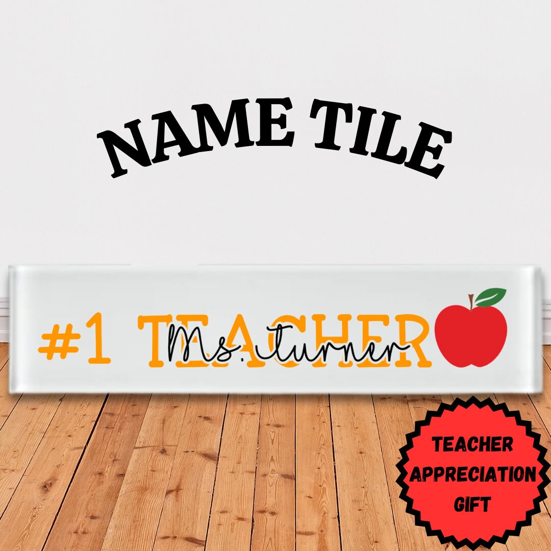 Teacher Name Sign, Personalized Teacher Tiles, Teacher Appreciation ...