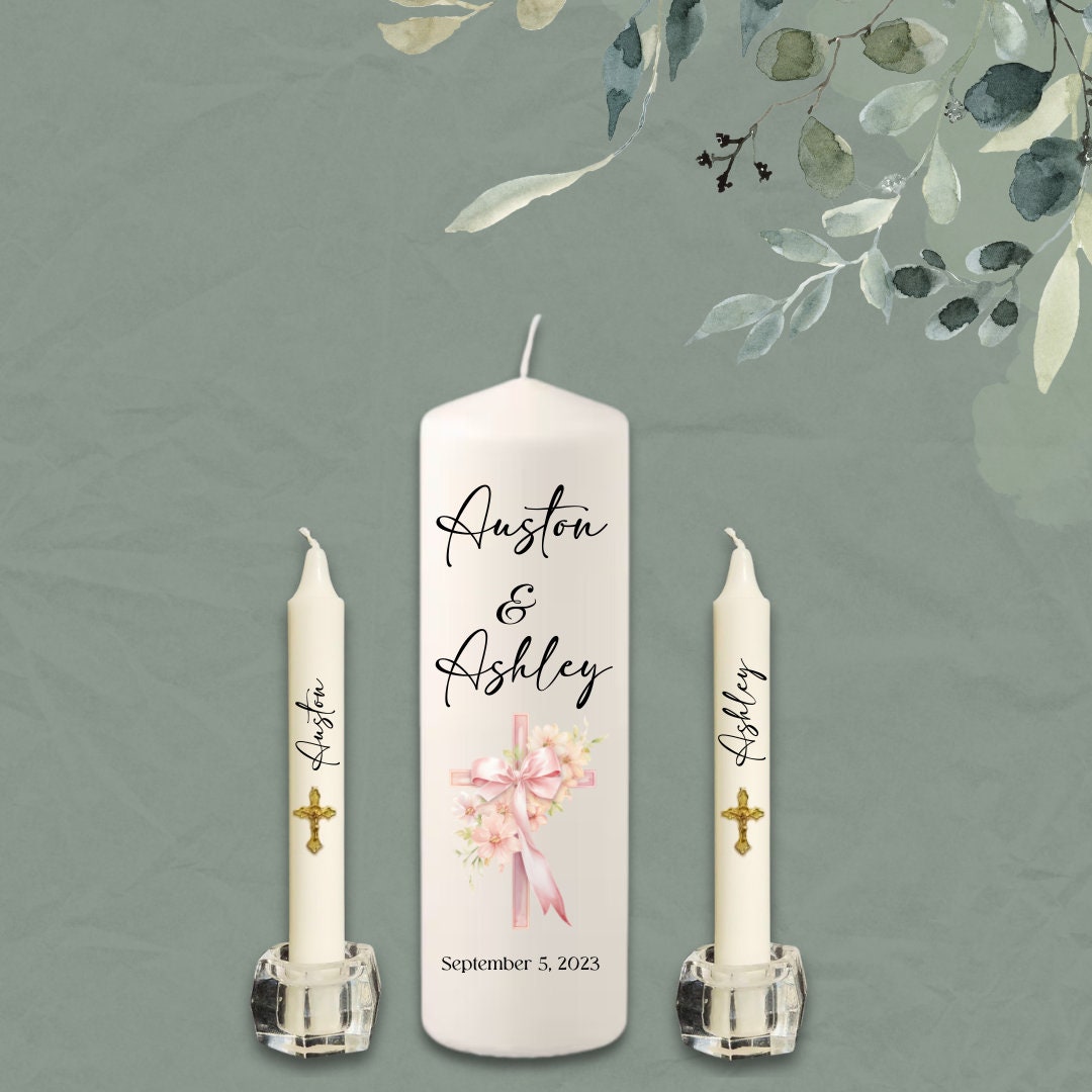Personalized Wedding Unity Candle Set, Wedding Unity Candle, Church ...