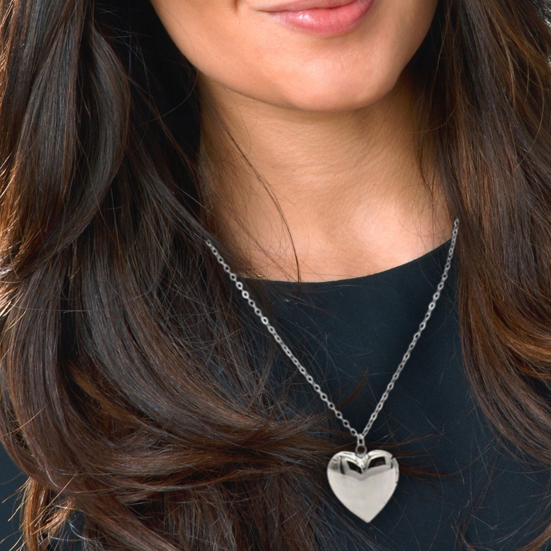 Personalized Heart Locket Necklace: Stainless Steel Photo Keepsake - Etsy