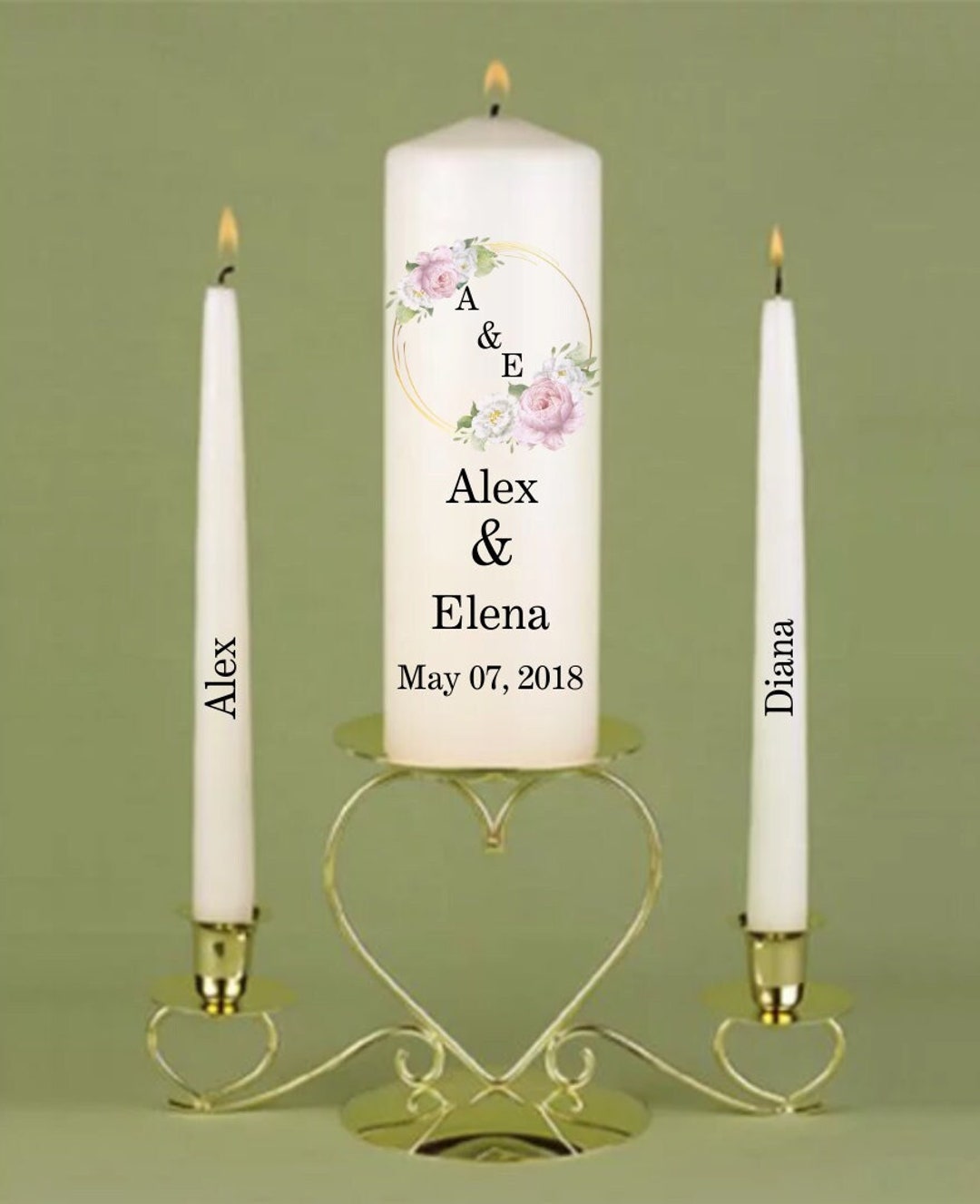 Personalized Wedding Unity Candle Set, Wedding Unity Candle, Church ...