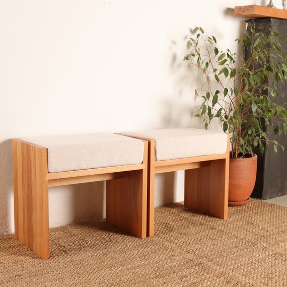 Wooden Bench Small Livingroom Benches Ottoman Footstool Entrance Bench Footstool Wooden Pouf Ottoman Short Stool Make up Stool Etsy UK