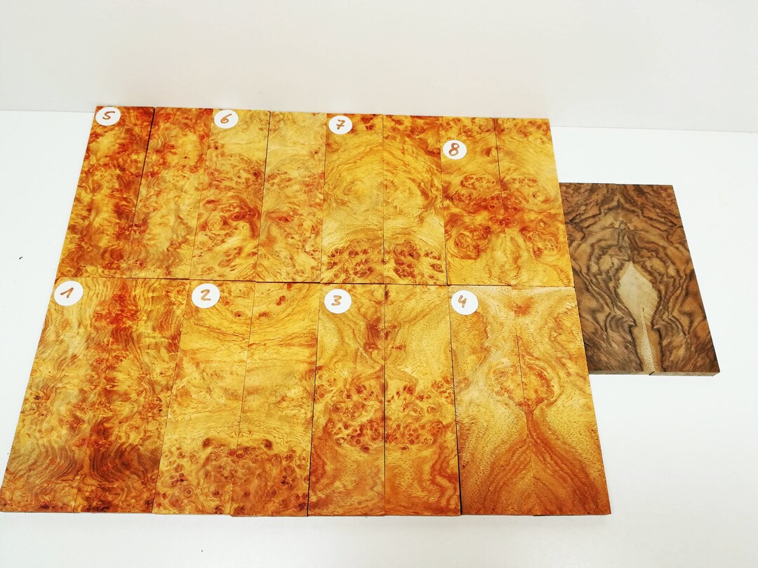 9 Different Handles Amboina Burl and Caucasian Walnut Root - Etsy