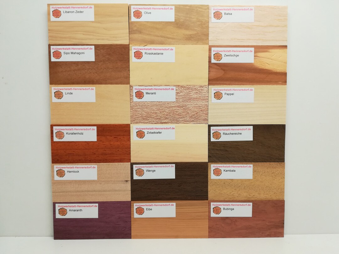 18 Wood Samples in Set Extension 2 for the Student and Beginner Range ...