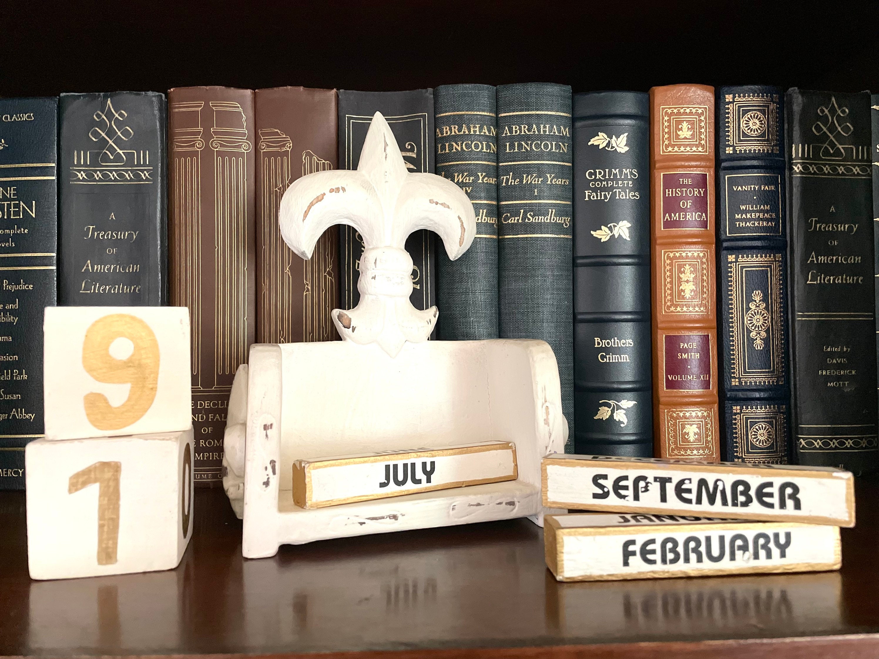 Fleur De Lis Wood Block Calendar - Etsy