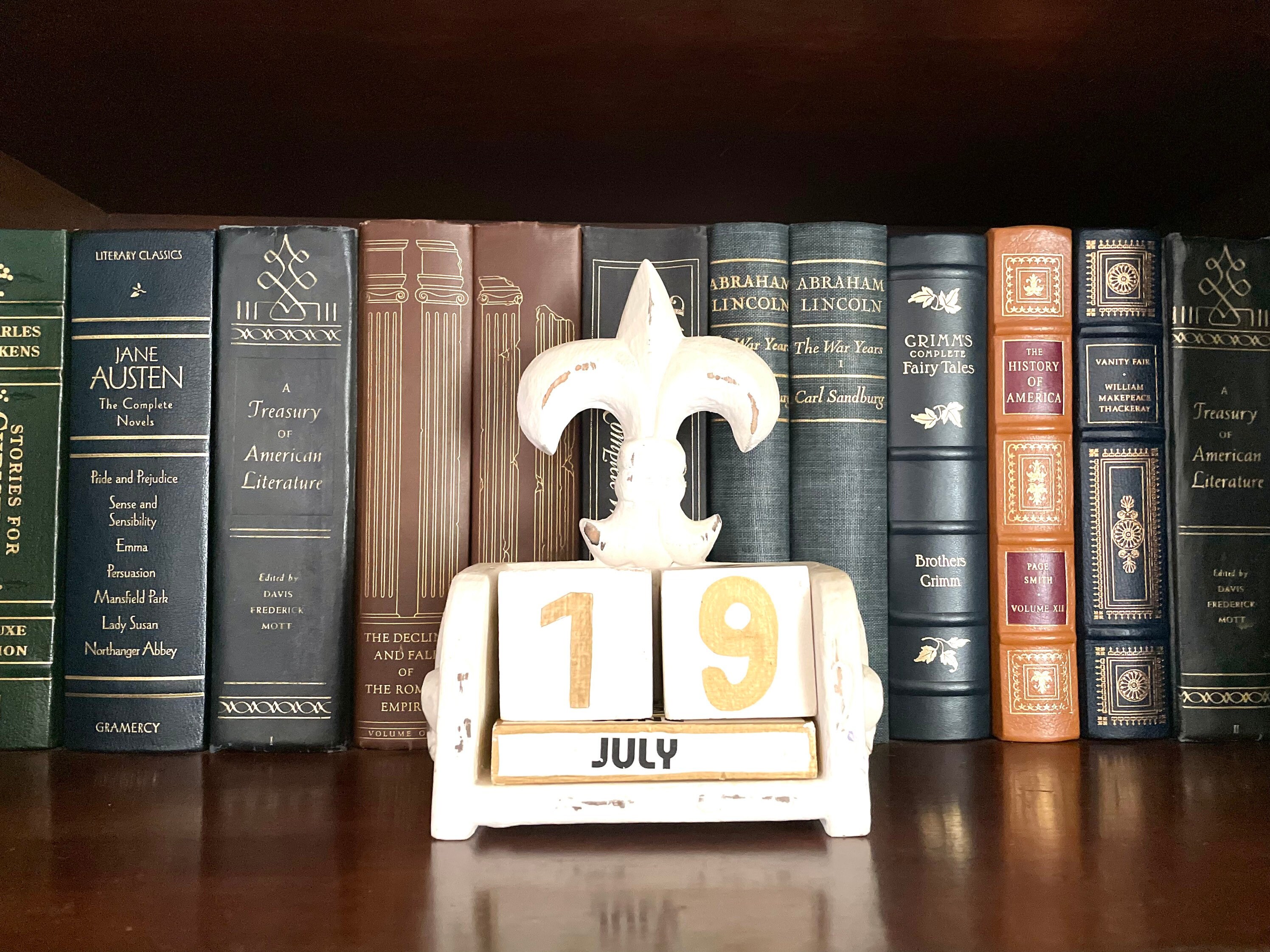 Fleur De Lis Wood Block Calendar - Etsy