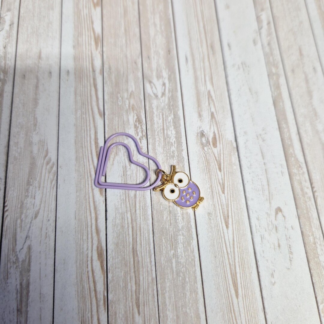 PAPERCLIP Owl UHU Purple Paper Clip With Pendant - Etsy