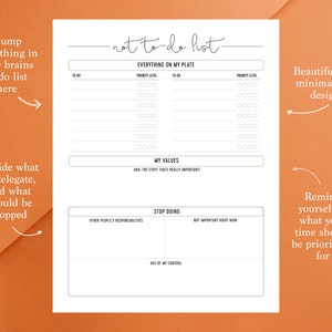 Not To-do List A5 A4 Letter Un-do List Printable Mental Health ...