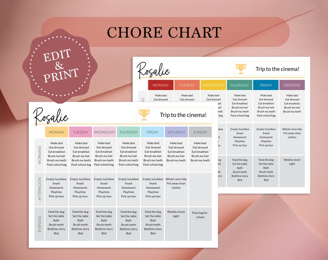 EDITABLE Daily Routine Schedule Printable, Daily Schedule, Daily ...