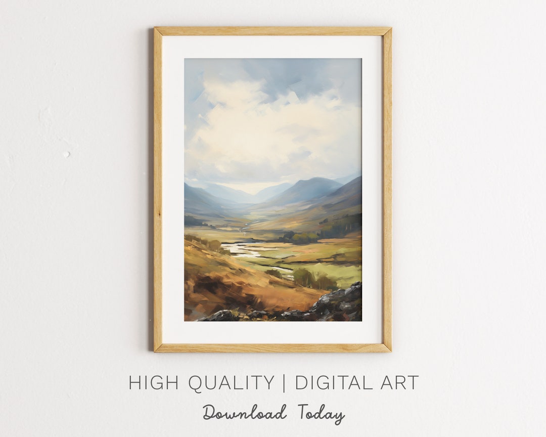 Scottish Highlands Art Print, Digital Download, Bedroom Art Printable ...