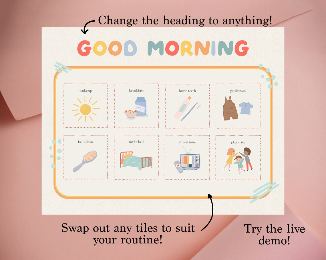 Customisable Routine Chart Printable Daily Rhythm Routine - Etsy Australia