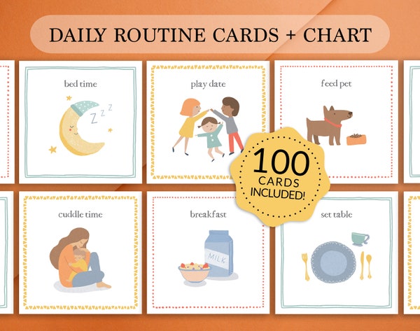 Printable Daily Routine Cards for Kids Visual Routine Cards, Schedule ...