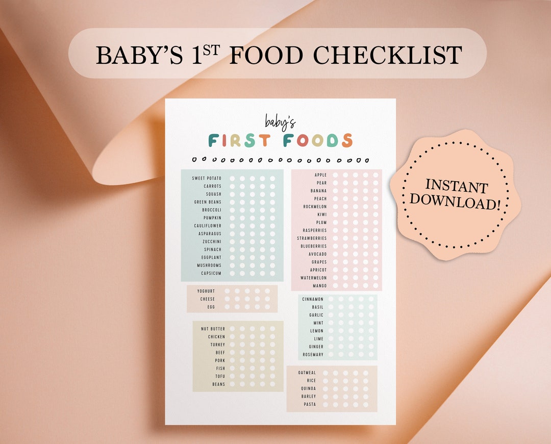 Food Exposure List for Babies! Baby's First Foods, Baby Led Weaning ...