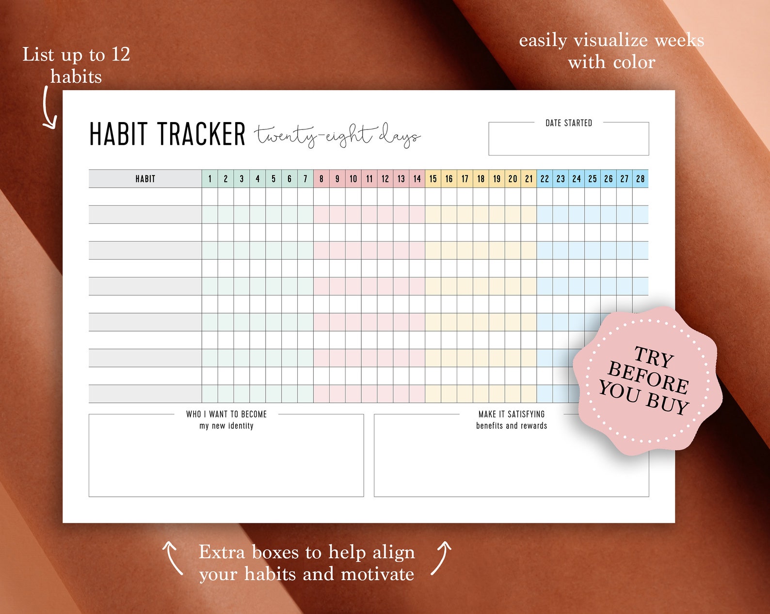 HABIT TRACKER Printable Atomic Habits Monthly Habit Log - Etsy Canada