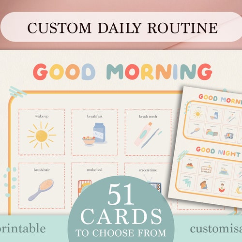 Visual Schedule Kids Daily Routine Chart 80 Cards Chores - Etsy