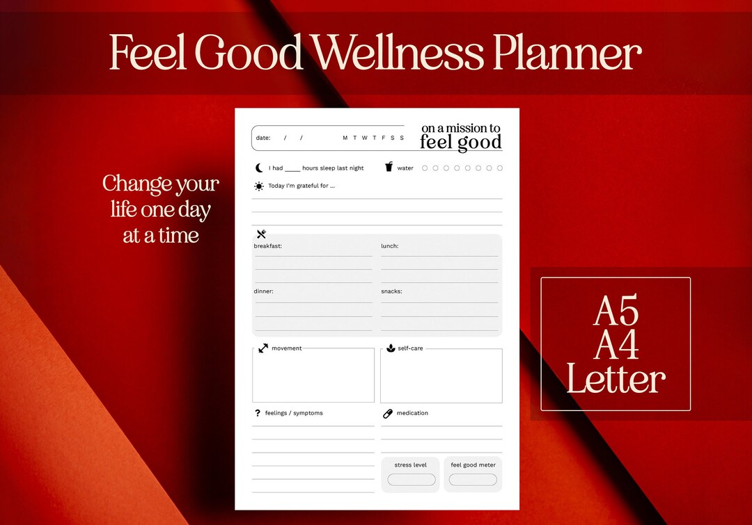 Self-care and Wellness Daily Planner | Exercise and Nutrition Tracker ...