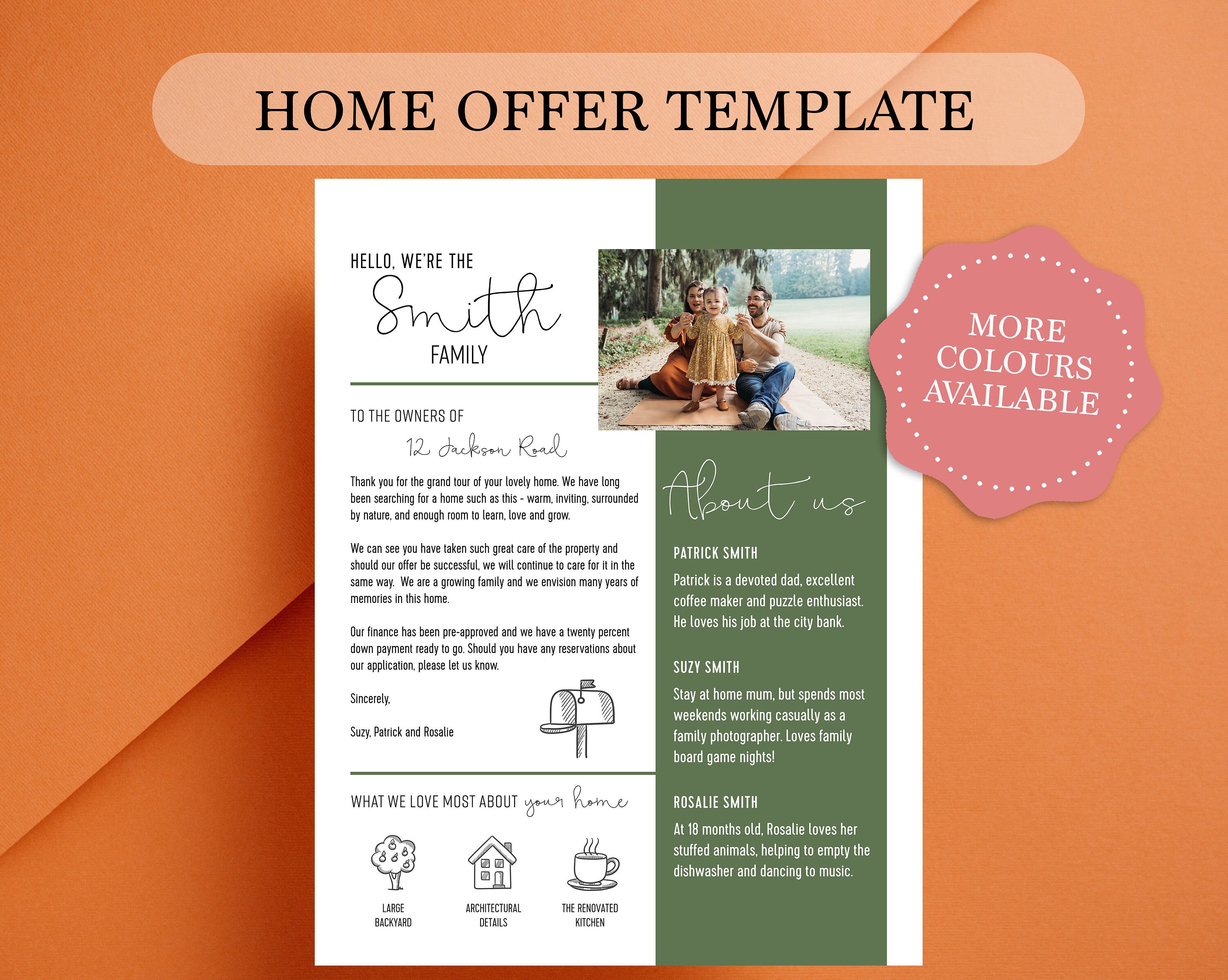 INSTANT DOWNLOAD Home Offer Letter Template Home Buying Buying a New ...
