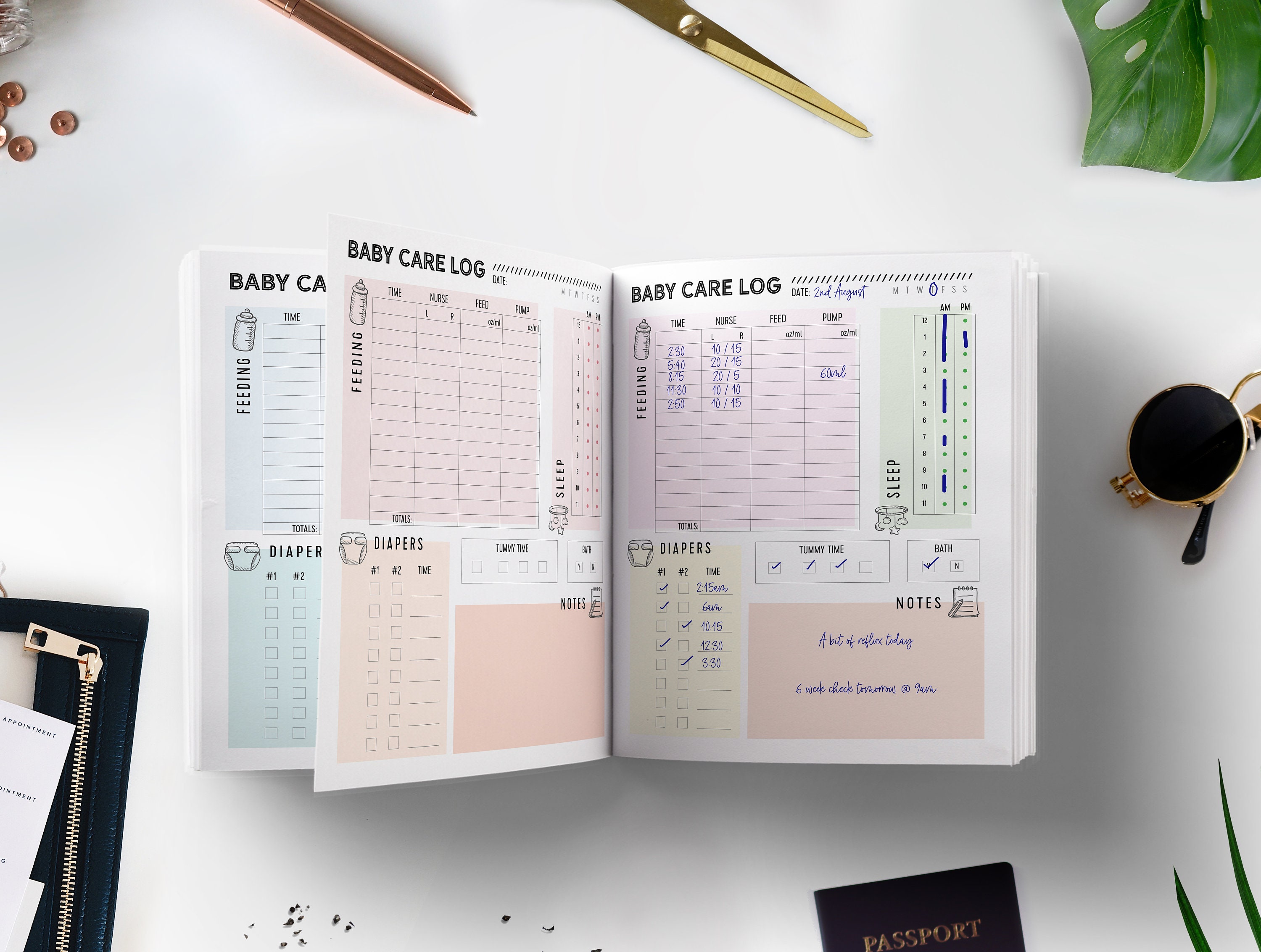 Baby Care Log Infant Daily Log Baby Tracking Log Baby - Etsy